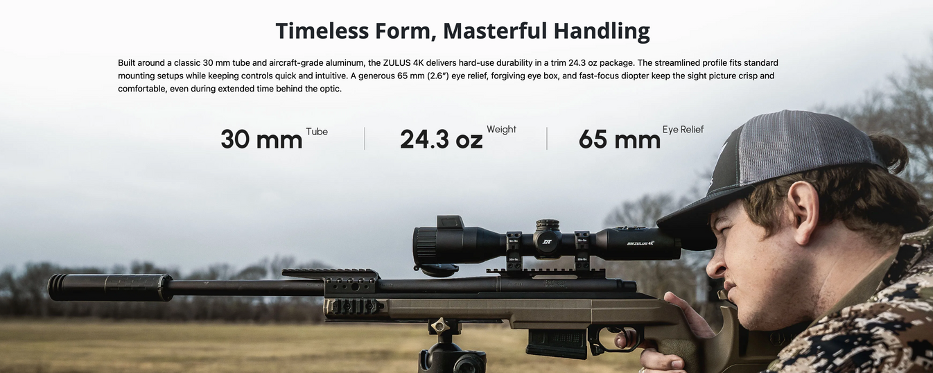 IN STOCK DNT ZULUS 4K Tube-Style Digital Day & Night Vision Scope with ...