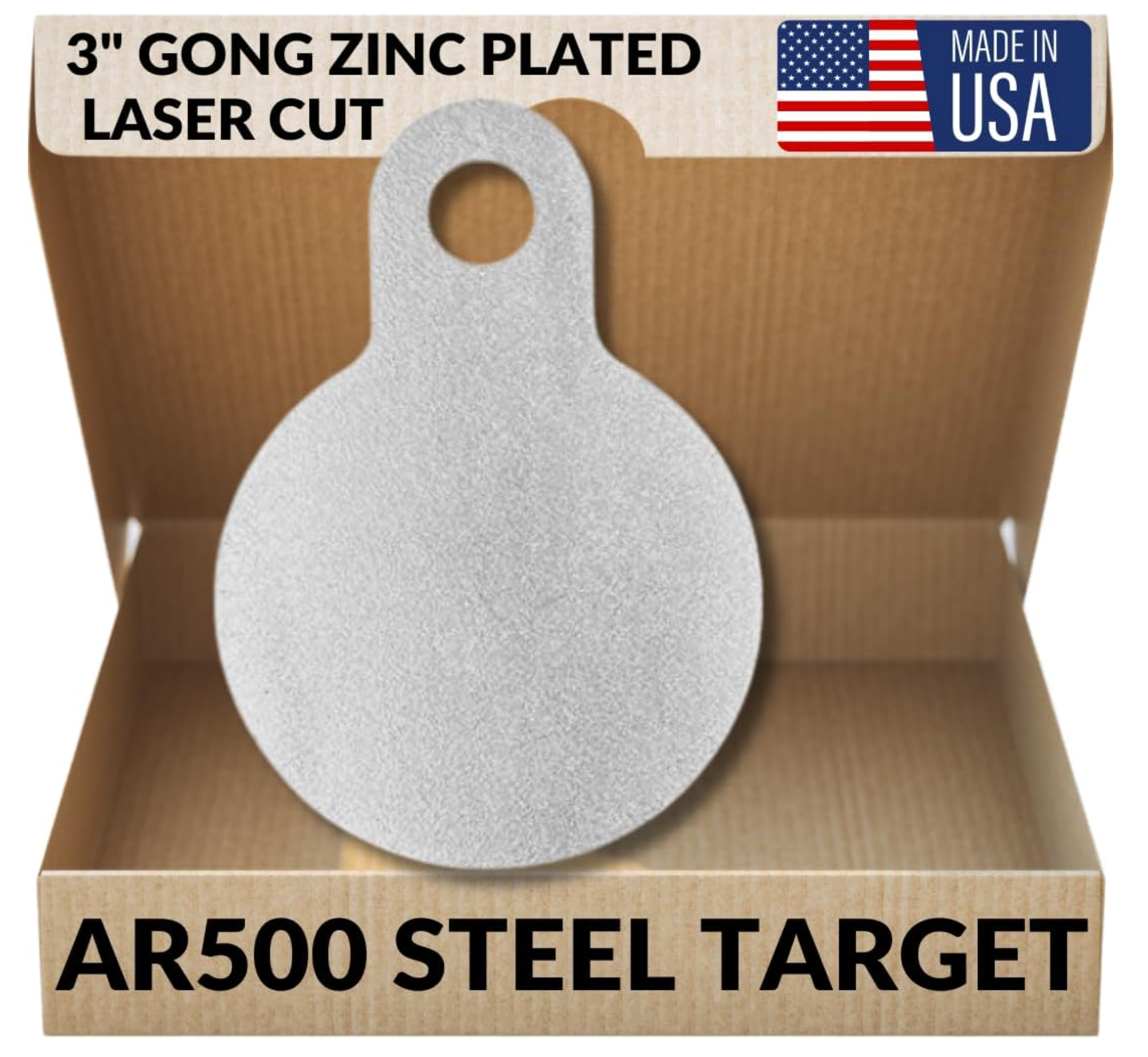 3" Steel Gong Reactive Target suitable for Airguns and Rimfires ...
